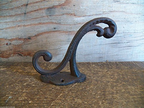 Coat Hat Hooks Cast Iron Lot Set of 6 Double Hook 3.5 Inch Antique Vintage Style