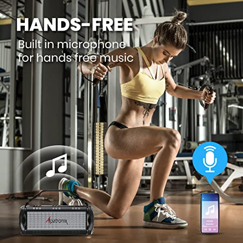 Alpatronix Bluetooth Speaker 60W(80W Max), IPX6 Waterproof, Portable, Wireless, 8000mAh Power Bank, Handsfree, Shockproof, TWS, DSP, Stereo, Subwoofer, TF Card, NFC, AX500, Indoor&Outdoor–Black