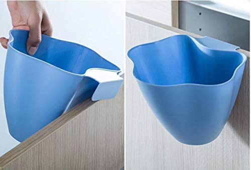 melupa Hanging Trash Can for Kitchen Cabinet Door, Trash Bin Small Compact Garbage Can Attached to Cabinet Door Kitchen Drawer Bedroom Dorm Room Car Waste Bin