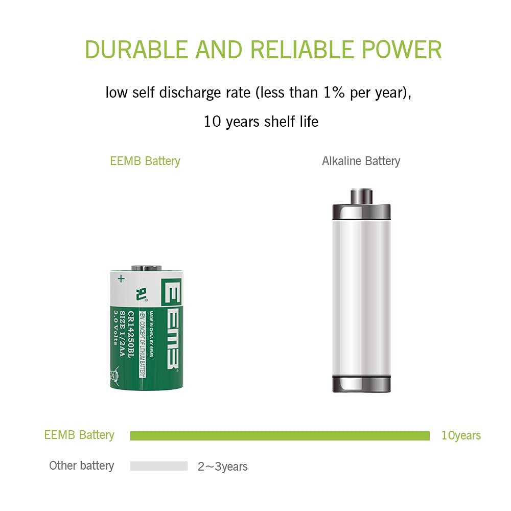 EEMB CR 1/2 AA Series Lithium 3 V 900 mAh Cylindrical Battery CR14250BL 14250SE Not Rechargeable for Scuba Diving Electronics Specialized Laboratory Equipment UL Certified