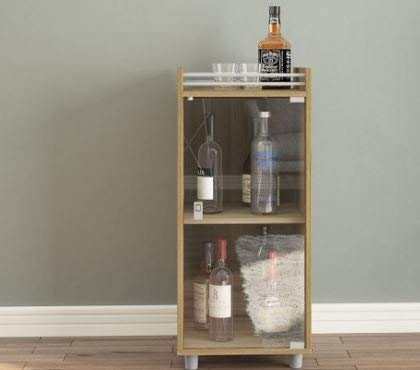 Boahaus Classic Mini Bar, One Glass Door, 2 Shelves, Brown