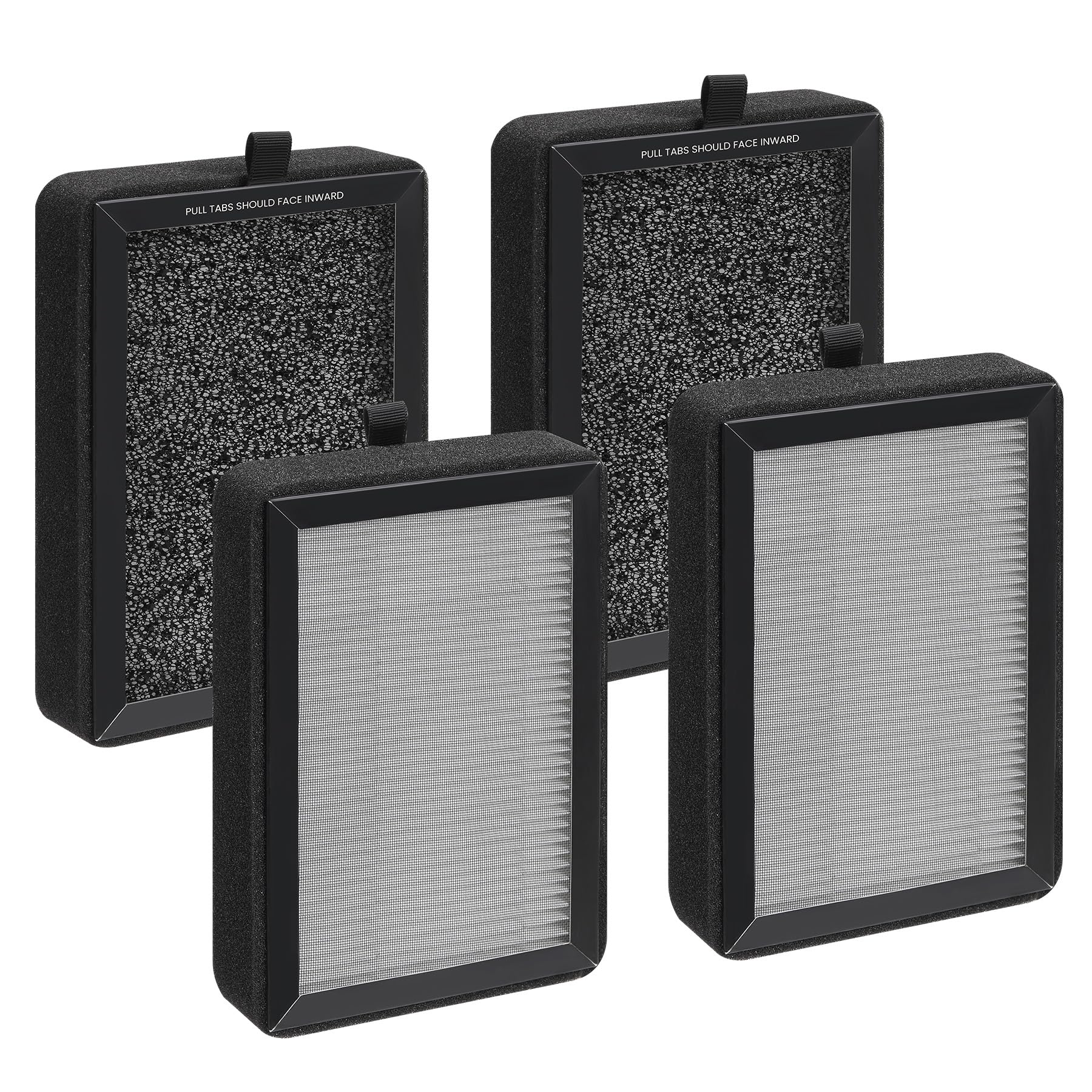 4 Pack LV-H128 Replacement Filter for Levoit Air Purifier , Compatible with LV-H128 / PUURVSAS (HM669A) / ROVACS (RV60)Air Purifier, 3-Stage H13 True HEPA Filtration System, Replace Part #LV-H128-RF