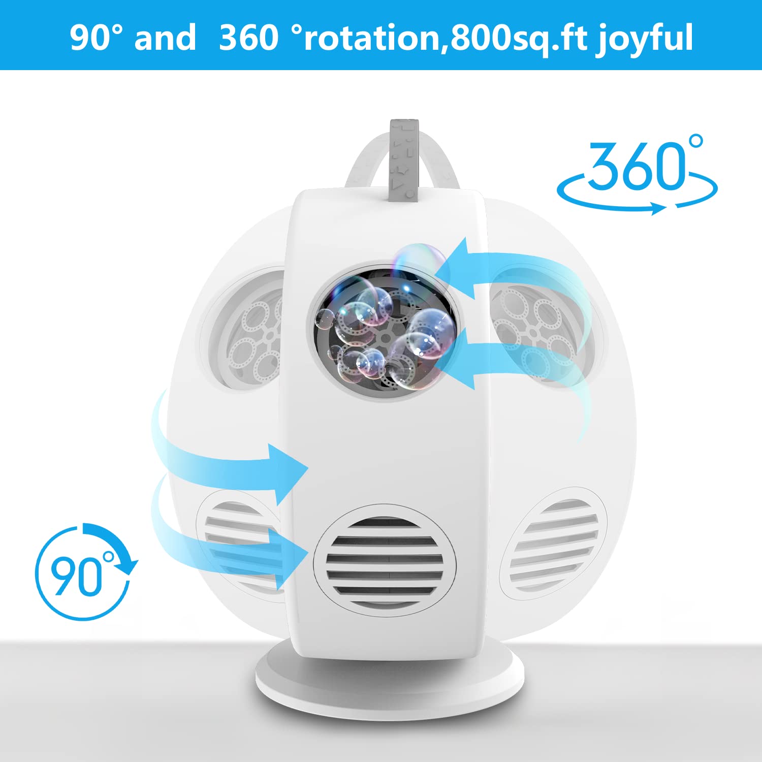 Bubble Machine for Kids Toddlers,Automatic Bubble Blower Rechargeable, 90° 360° Auto Rotatable Portable Bubble Maker Electric Bubbles Toy for 3 4 5 Year Old, Outdoor Wedding Party Birthday Gifts