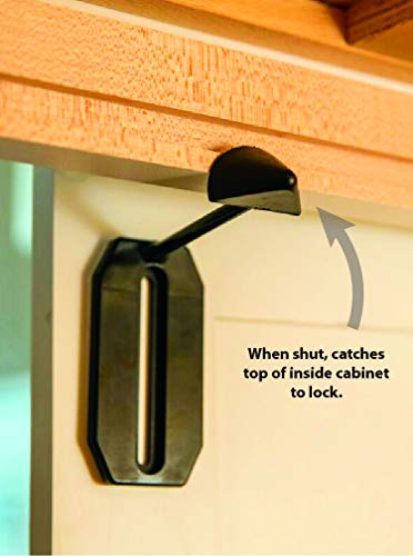 Simple Latch Childproof Cabinet Lock Black - Strong and Easy Adhesive Latch. No Tools Required (8-Pack)