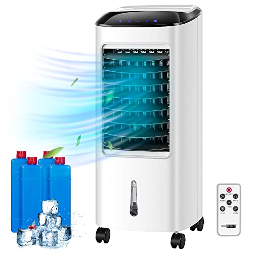 VIVOHOME Portable Evaporative Air Cooler 110V 65W Fan Humidifier with LED Display and Remote Control Ice Box for Indoor Home Office Dorms