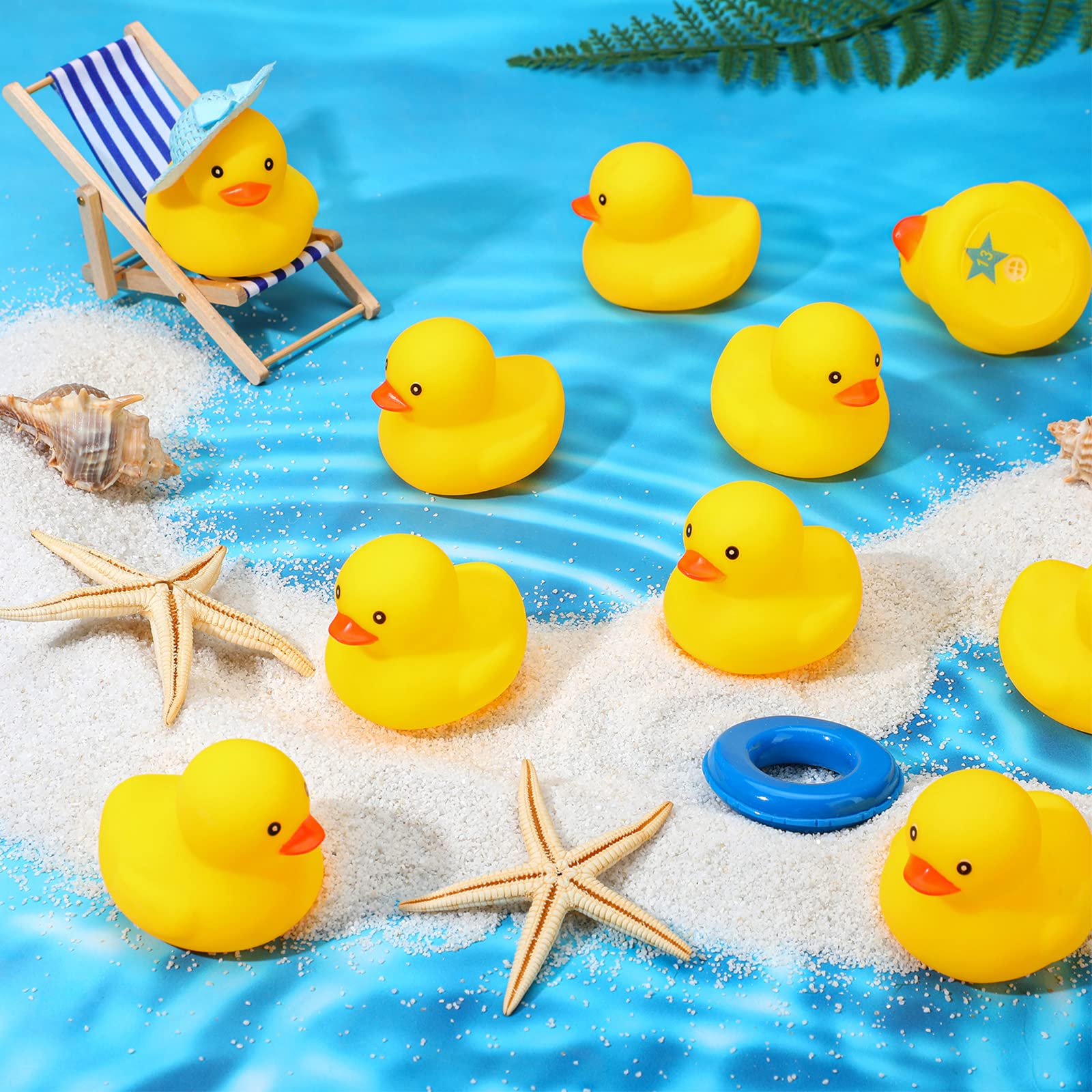 40 Rubber Ducks with Numbers Duck Game Outdoor Memory Game Carnival Duck Party Game Baby Shower Educational Learning Toys for Preschoolers Develops Number Recognition