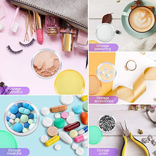 HNYYZL Sample Container,5 Gram Empty Plastic Cosmetic Pot Jars for Eye Shadow Nails Powder Jewelry Cosmetic Lip Balm Cream Lotion(11colors, 55 Pcs)