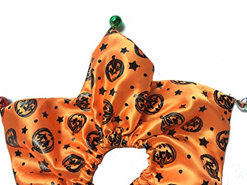 Halloween Pet Holiday Accessories Dog Halloween Collar with Bells, Pumpkin Large Orange