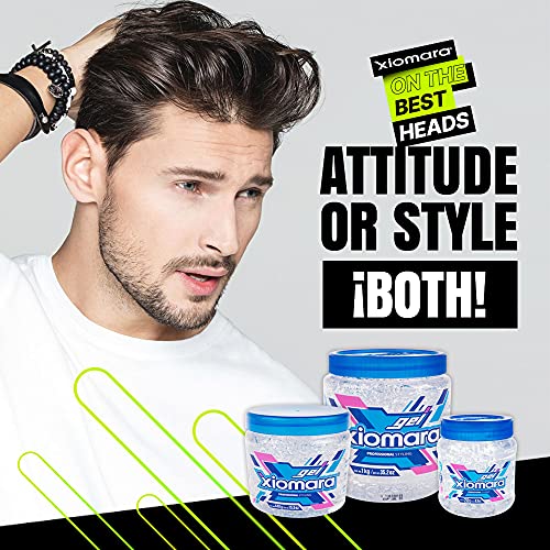 Xiomara Professional Hair Styling Gel with Aloe Vera Long-lasting Hold, 4 Pack of 8.80 Oz Each Jar, Clear