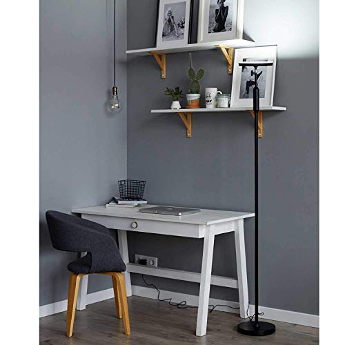 Kenley Daylight LED Floor Standing Lamp - Tall Modern Reading Task Uplight - 24W Adjustable Warm Cool Super Bright Natural Light Torchiere for Living Room, Dorm, Bedroom or Office - Dimmable - Black
