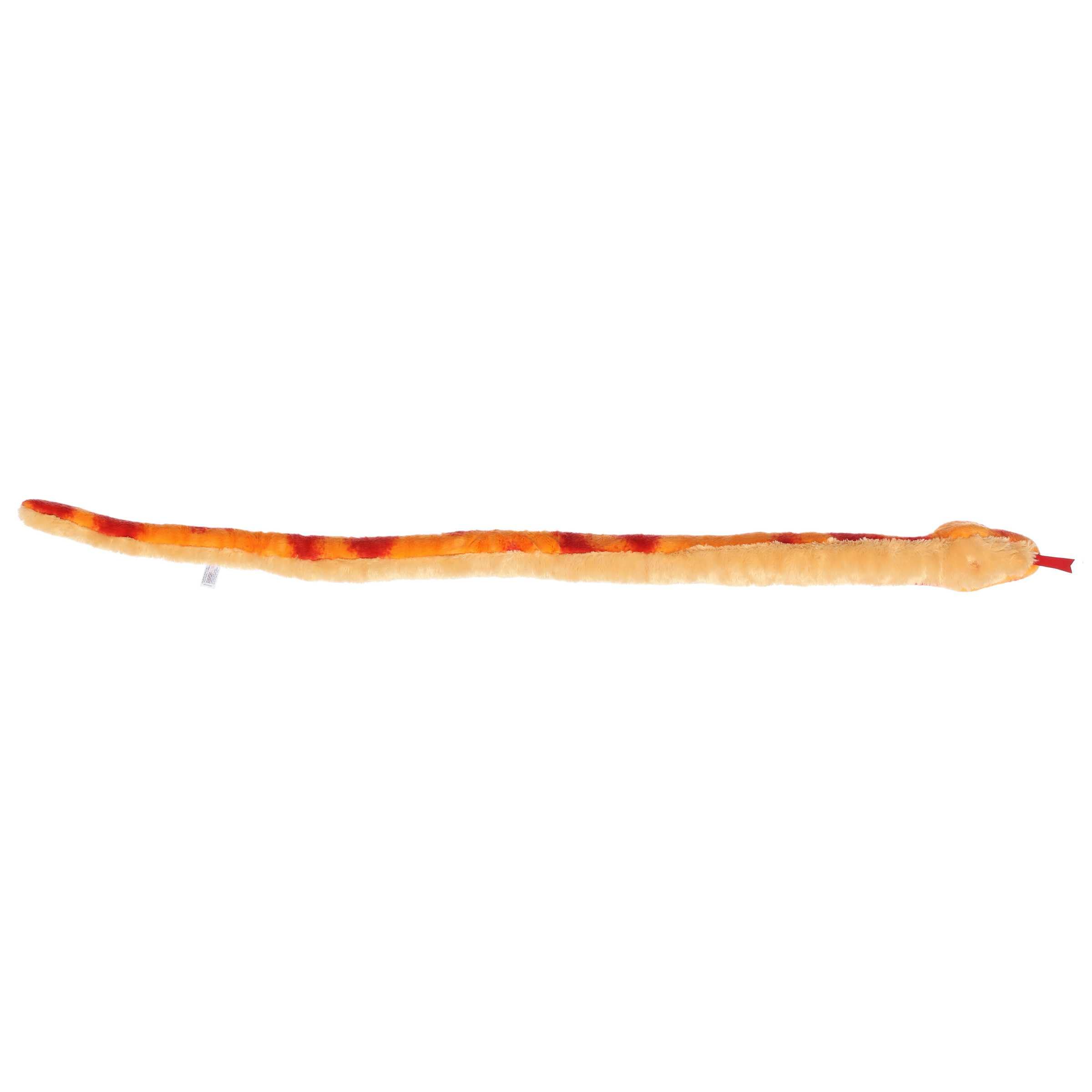 Aurora® Playful Snake Corn Snake Stuffed Animal - Eye-Catching Designs - Versatile Fun - Orange 50 Inches