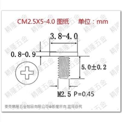 Screw 1000pcs/lot CM2.55 Steel with Black Znic Plus Hard Laptop Screw (Notebook Computer Screw)