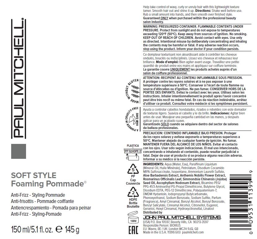Paul Mitchell Foaming Pommade, Anti-Frizz, Light Hold, For Wavy, Curly + Coarse Hair, 5.1 fl. oz.