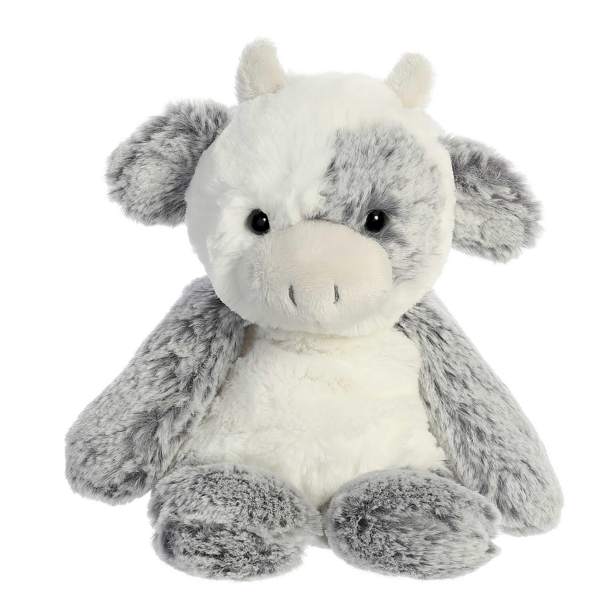 Aurora® Snuggly Sweet & Softer™ Cow Stuffed Animal - Comforting Companion - Imaginative Play - White 9 Inches