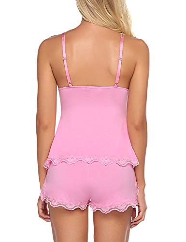 Avidlove Women's Pajama Set Sleeveless Sleepwear Pjs Sets Ladies 2-Piece Nightwear Pink L