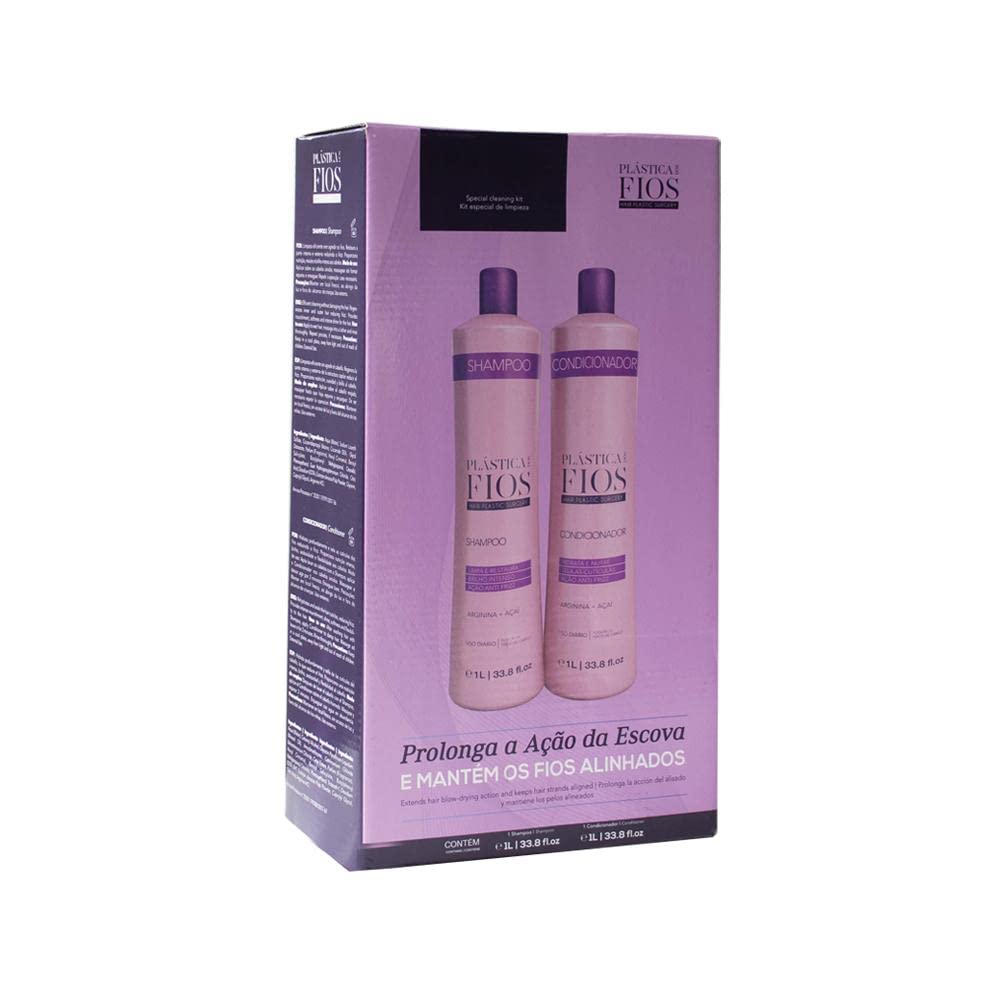Plastica Dos Fios - Home Care - Shampoo and Conditioner Hair smoothing Backbar set for all hair types, Duo Set. (2 x 1000ml)
