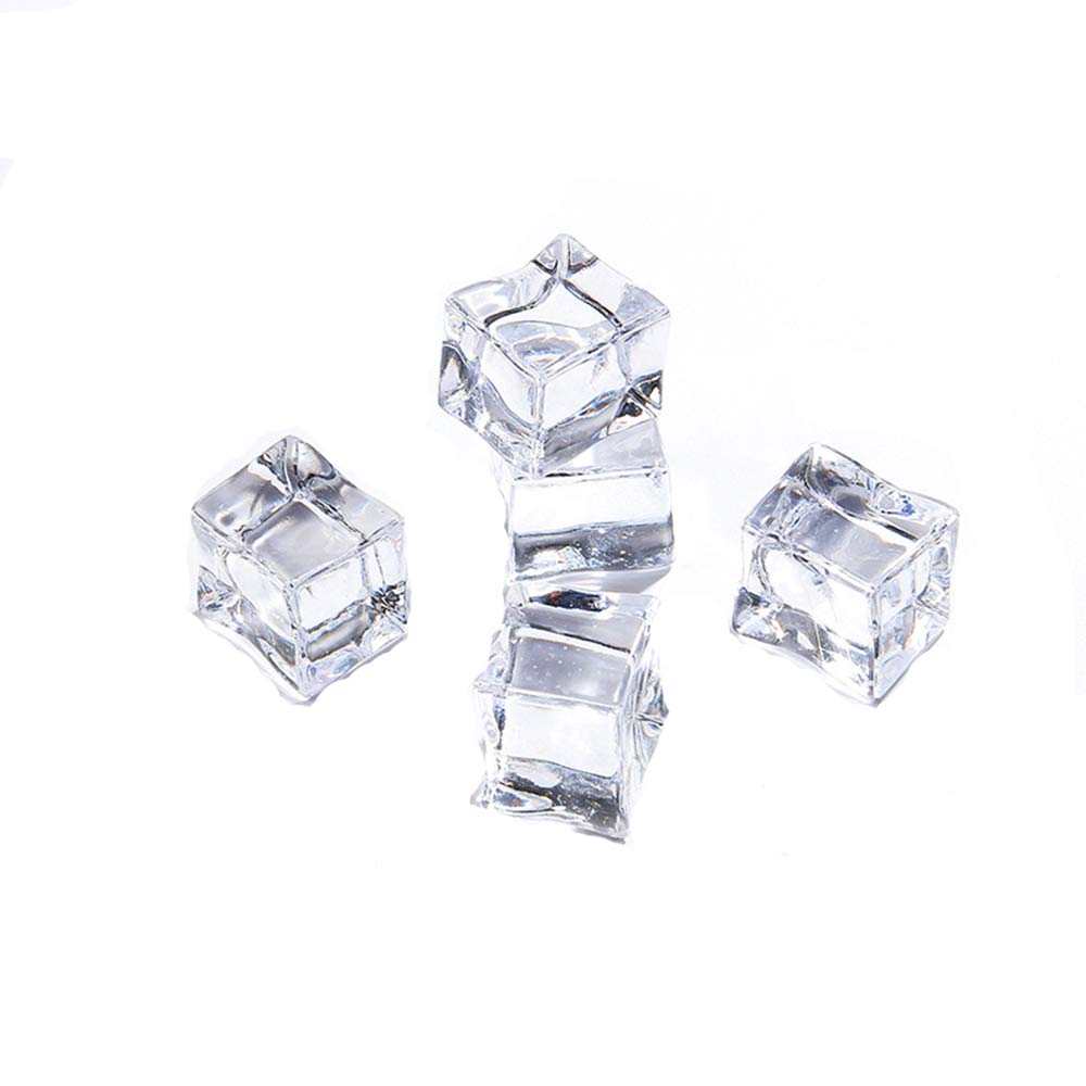 50 Pcs 20mm Clear Fake Ice Acrylic Decorative Ice Cubes Display for Home Decoration Wedding Centerpiece Vase Fillers,Photography Props&Kitchen Decoration