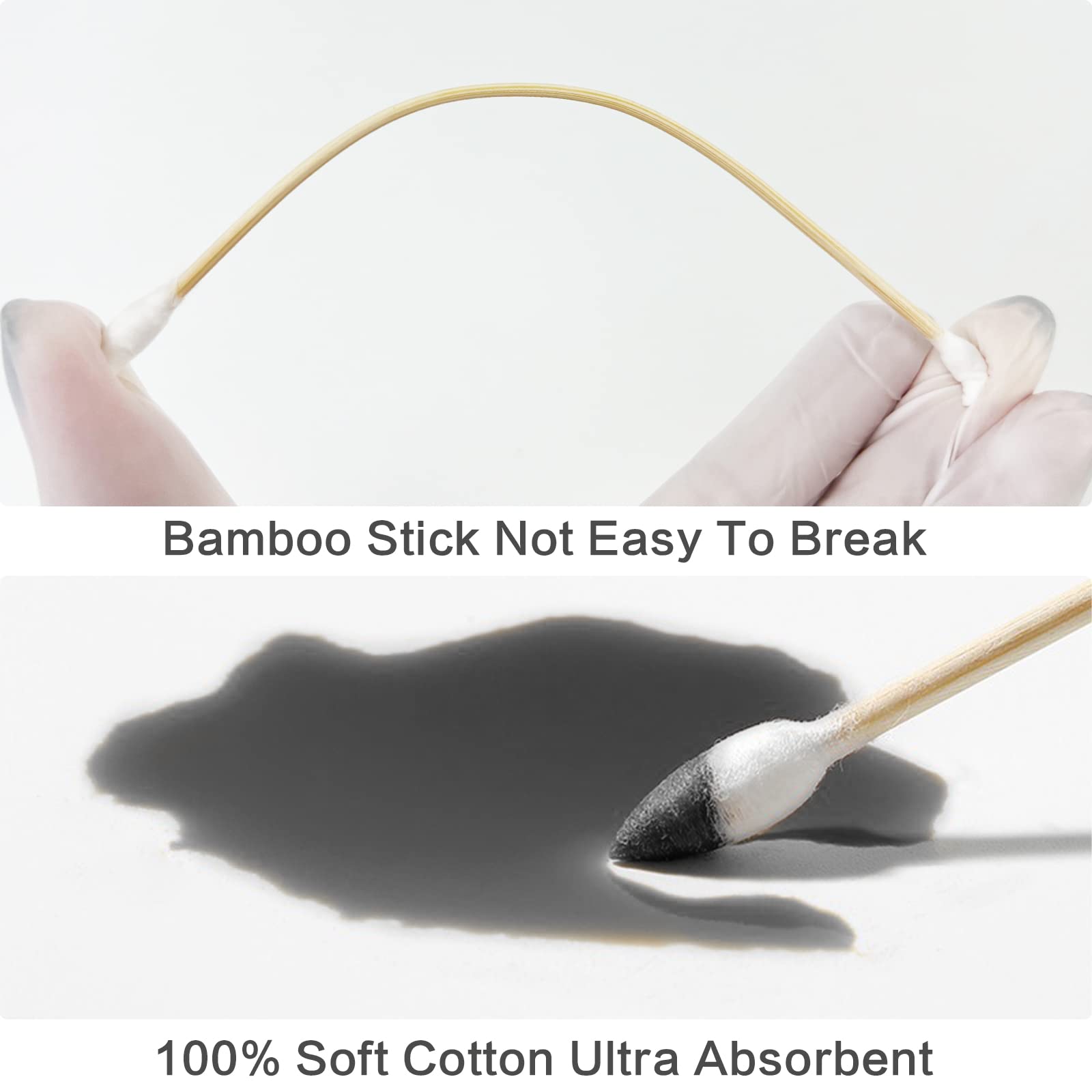 400PCS Precision Gun Cleaning Swabs, Double Ended Cotton Swabs, 6 Inch Long Cotton Swab in Storage Box - Pointed Cotton Swabs, Bamboo Cotton Swabs Lint Free for Gun Cleaning, Electronic, Makeup…