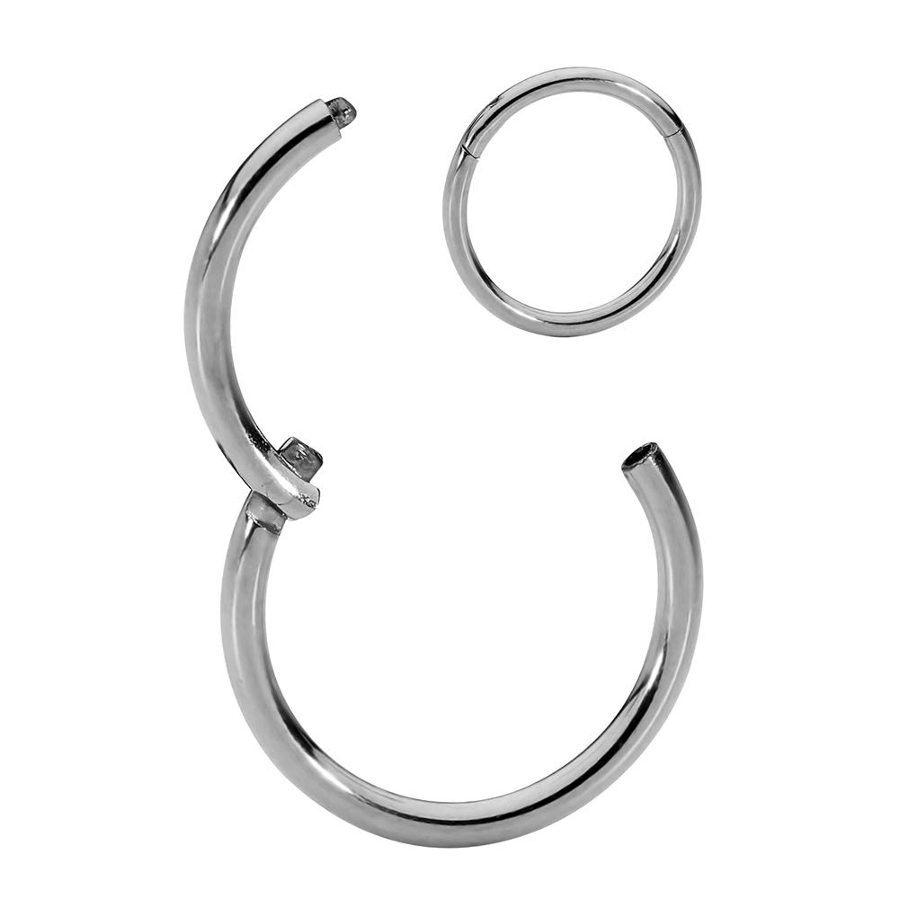 365 Sleepers 20G 18G 16G 14G 12G 10G 8G 6G Titanium 6mm - 20mm Septum Hinged Segment Nose Lip Ring Hoop Sleeper Unisex Earrings Body Piercing Jewelry