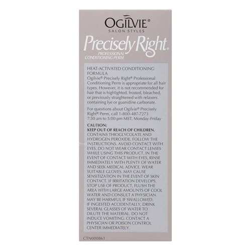Ogilvie Salon Styles Precisely Right Professional Conditioning Perm Kit - Ideal for Color-Treated, Thin, or Delicate Hair - 1 Application