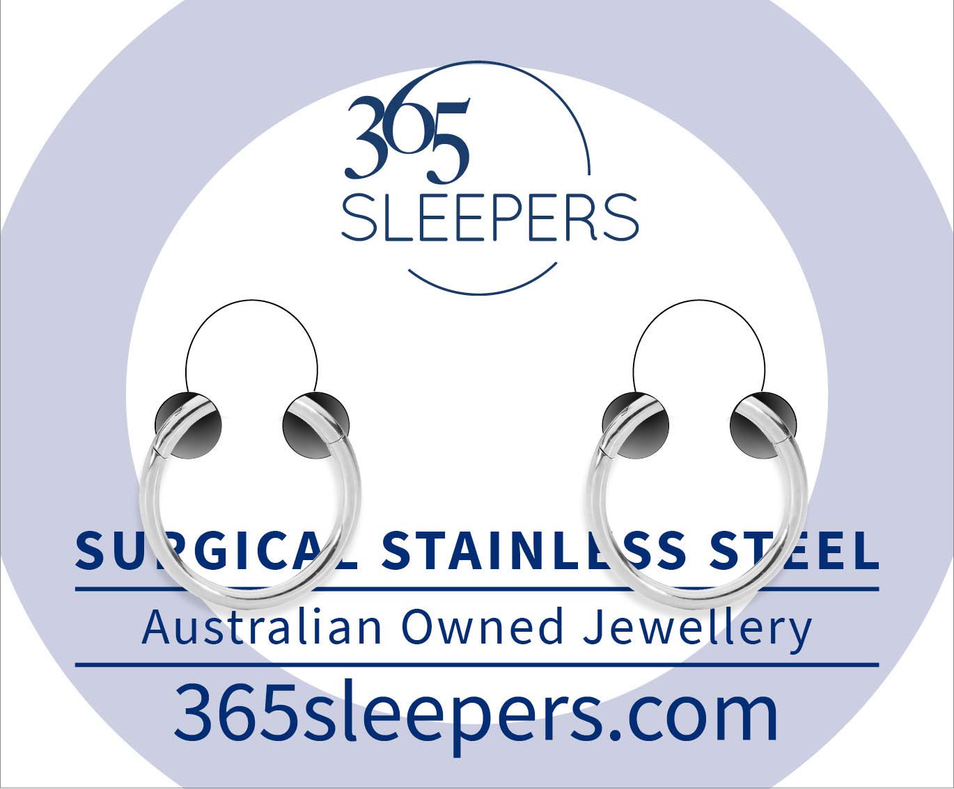 365 SLEEPERS 2PCS 18G Surgical Steel 6mm - 10mm Hinged Hoop Segment Nose Septum Tragus Helix Lip Ring Unisex Sleeper Earrings