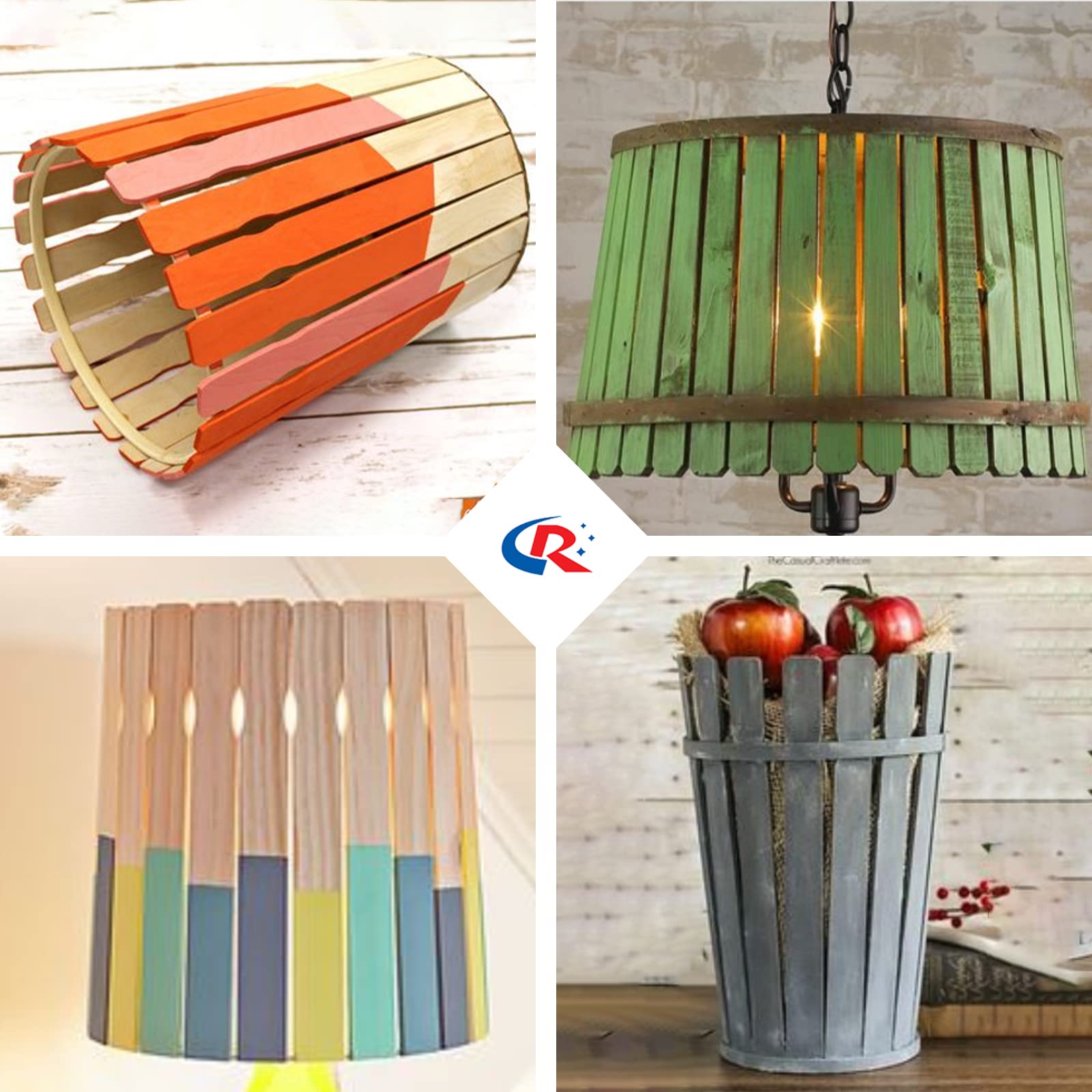 5 Gallon Paint Stir Sticks Bulk 17 inch, 10pc Wooden Paint Stirrers Mixing Paint, Large Popsicle Sticks for Crafts