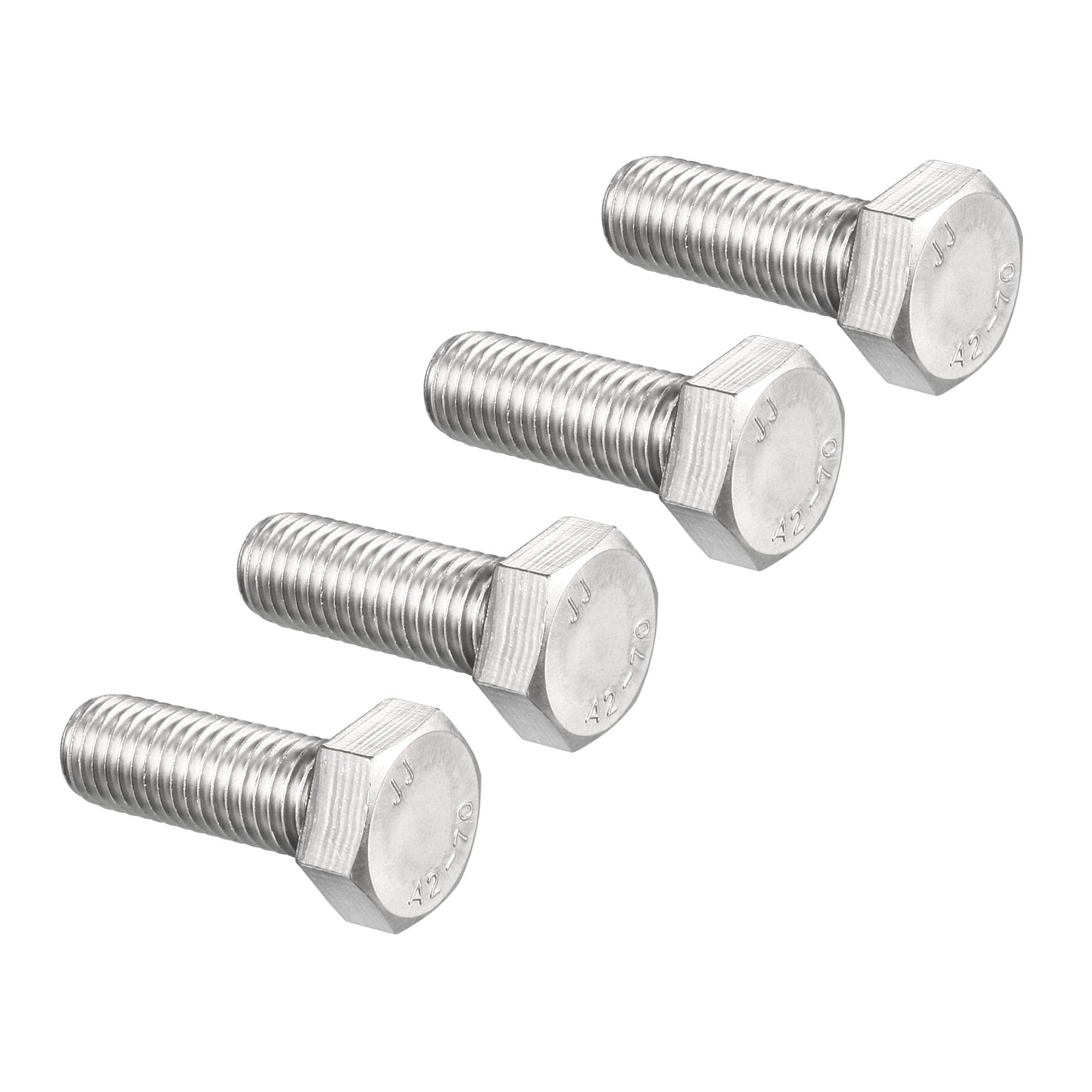 uxcell M14 Hex Bolt M14-2 x 40mm 304 Stainless Steel 4.8 Grade Fully Threaded Hexagonal Head Screw Bolts 4pcs