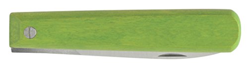 Nogent Le Pocket Folding Paring Kitchen Knife, Made in France, Straight Edge, Hardwood Handle, Lime Green, 3.15-Inch Carbon Steel Blade