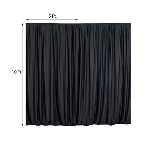 BalsaCircle 10 ft x 10 ft Black Polyester Photography Backdrop Drapes Curtains Panels - Wedding Decorations Home Party Reception Supplies