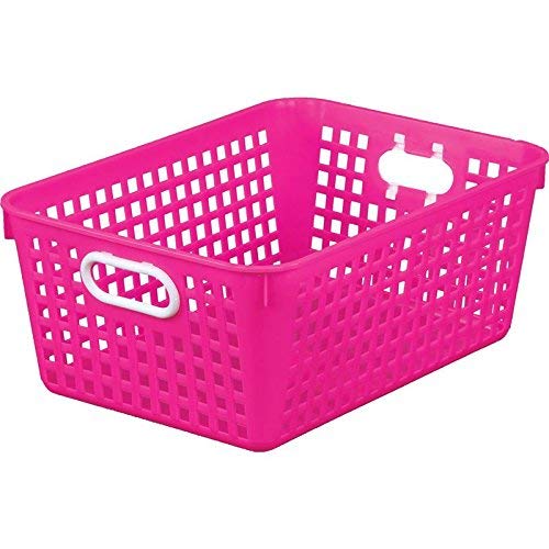 Really Good Stuff - 666014 Plastic Storage Baskets for Classroom or Home Use β Stackable Mesh Plastic Baskets with Grip Handles β Bright Neon Colors β 13" x 10" (Set of 6)