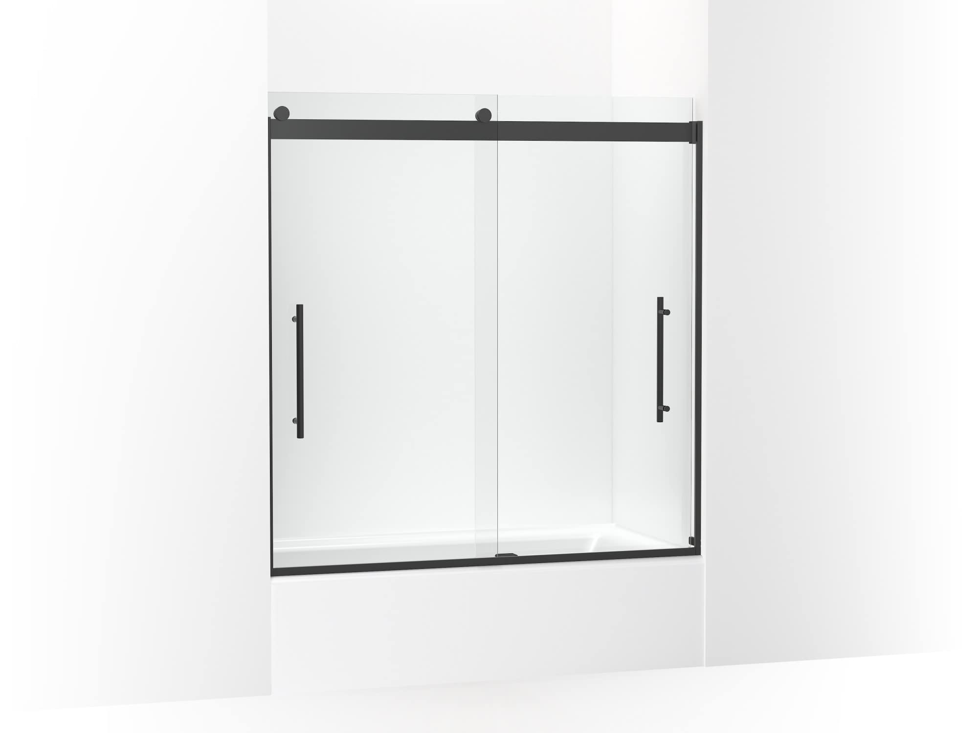 KOHLER 702419-L-BL LEVITY™ PLUS 5/16 BATH DOOR 62x59-5/8 with Vertical Ladder Handle in Matte Black