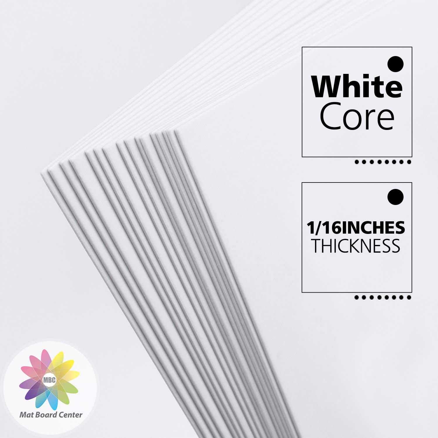 Mat Board Center, Pack of 10 11x14 White Uncut Mat Boards, Acid Free, 4-Ply Thickness, White Core, Great for Pictures, Photos, Framing Backing