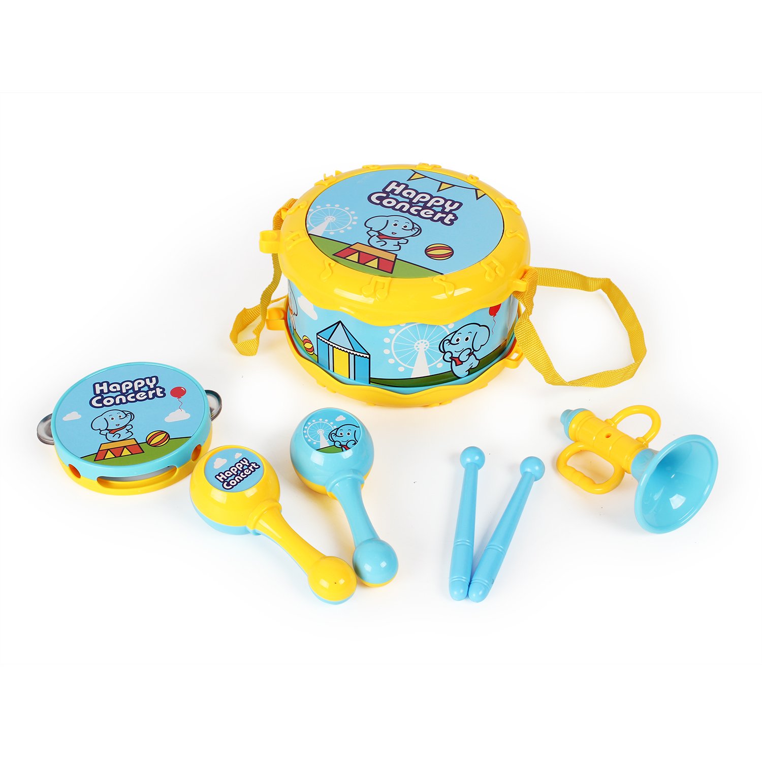 Baoli Kids Musical Instruments Toys ,Toddler Musical Instruments Toys Set Trumpet, Percussion, Maraca, Tambourine Birthday Gifts for Ages 1-3 Boys Girls and Children