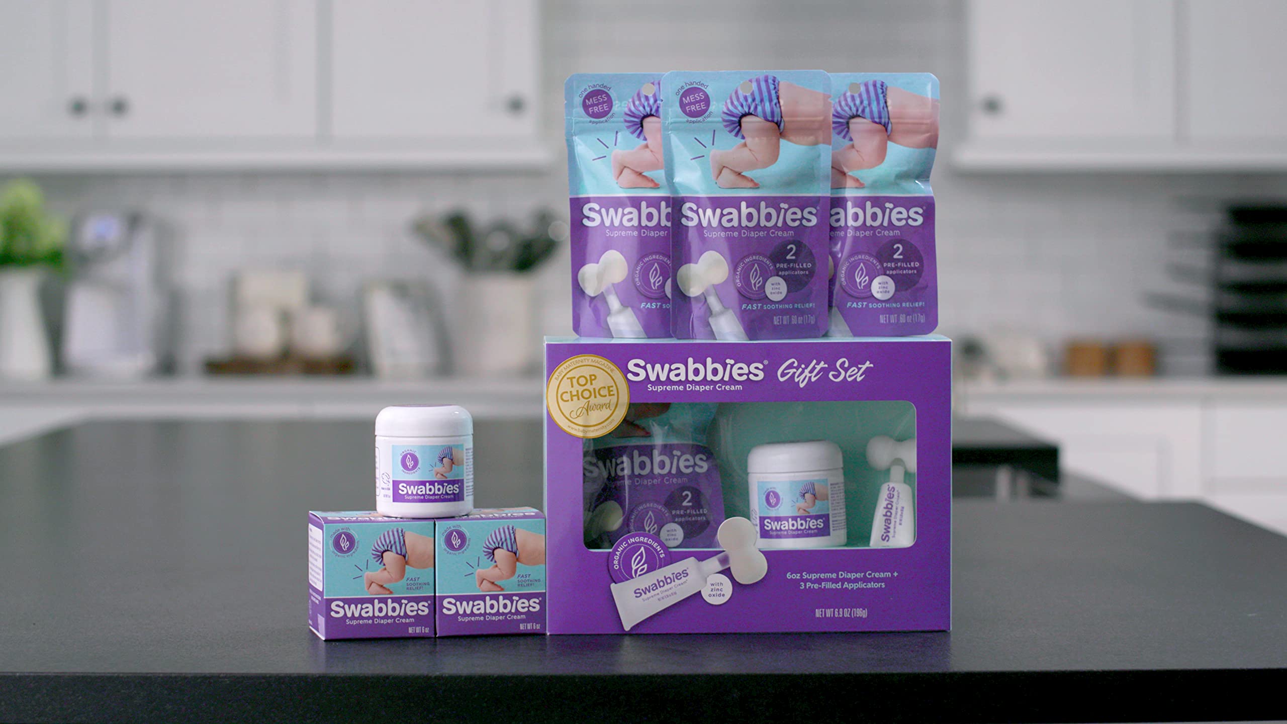 Swabbies Diaper Cream Applicators with 2 pre-Filled Applicators of Diaper Cream