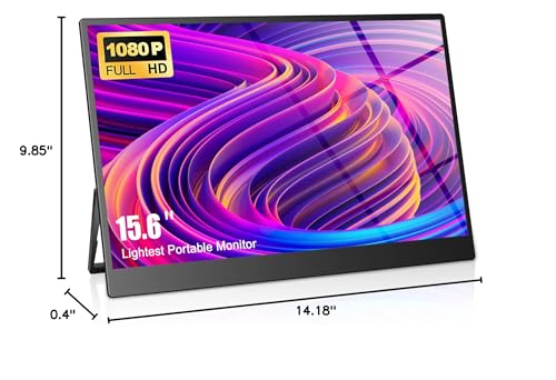 Aekegrep 15.6" Touch Screen Portable Monitor,Touch Screen Monitor FHD 1080P USB C HDMI IPS External Touchscreen Monitor Display Screen for Laptop PC Phone Mac Xbox PS5/PS4 Switch