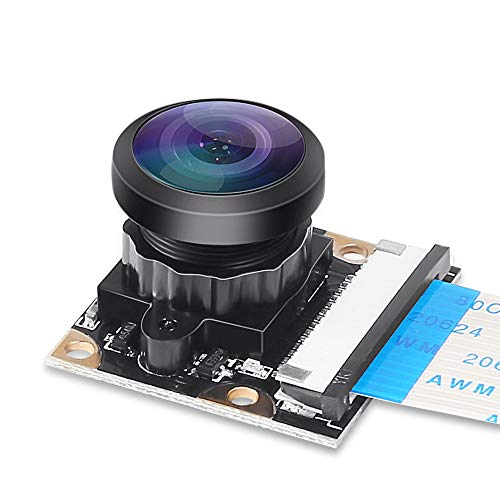 DORHEA for Raspberry Pi 4 B Camera Webcam 222 FoV Fisheye Wide Angle Camera Night Vision 5 Megapixel 1080p OV5647 Camera Video Module for Raspberry Pi Model 3 A/B/B+, Pi 2 and Raspberry Pi 3,3 B+