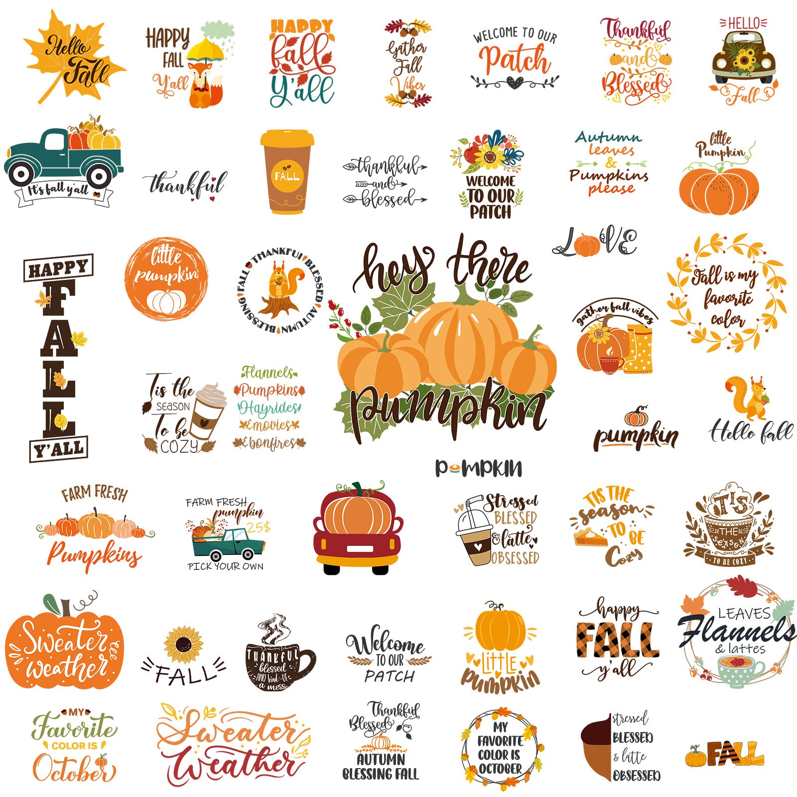 45 Pcs Happy Fall Stickers Decals Thanksgiving Sticker Labels Acorn Pumpkin Autumn Leaf Stickers for Fall Holiday Party Favor Supplies Classroom Decor Card Envelope Gift Wrap Crafts