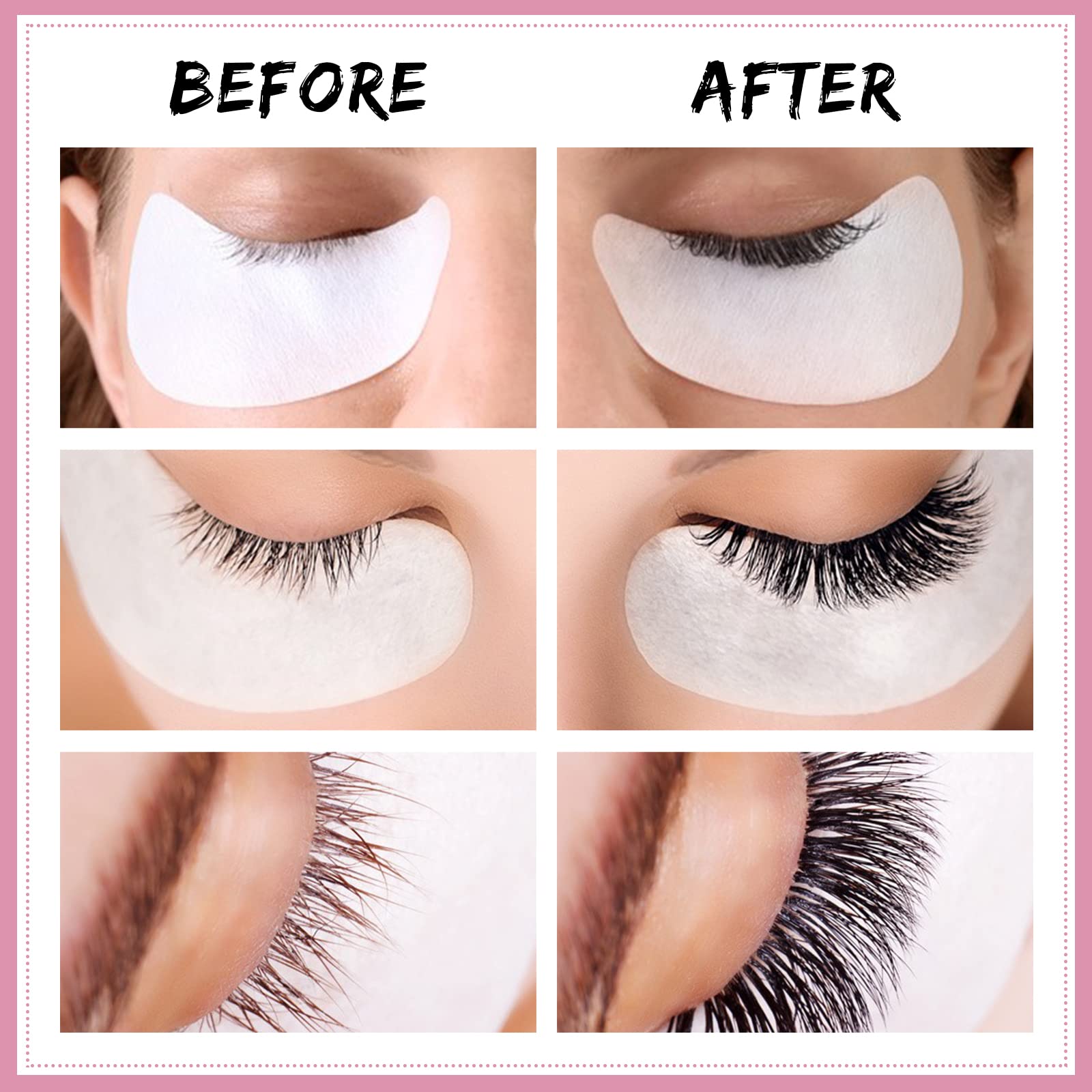 50ml Eyelash Foam Shampoo +10 Pcs Hydrogel Eye Patches+Mascara Brush + Cleaning Brush+ Rinse Bottle, Gentle & Friendly Lash Cleanser, Lash Bath, Eyelash Makeup Clean Just Needs 1-2 Minutes (Set A)