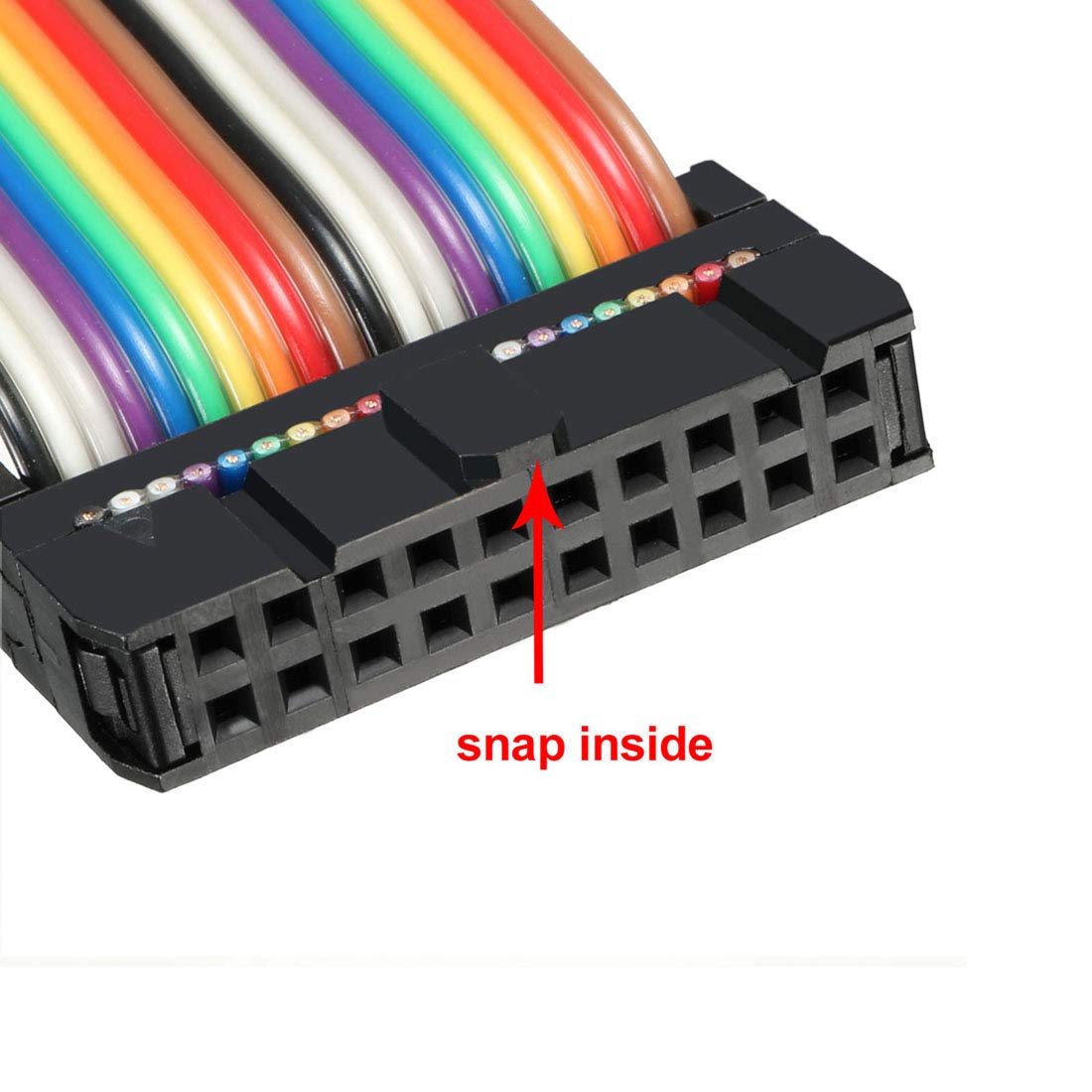 uxcell IDC Rainbow Wire Flat Ribbon Cable 20 Pins 66cm Length 2.54mm Pitch Type-B