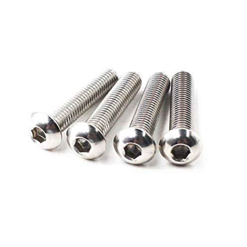 M2x4 Button Head Hex Socket Drive Screws 304 Stainless Steel Button Head Cap Screws (Pack of 100)