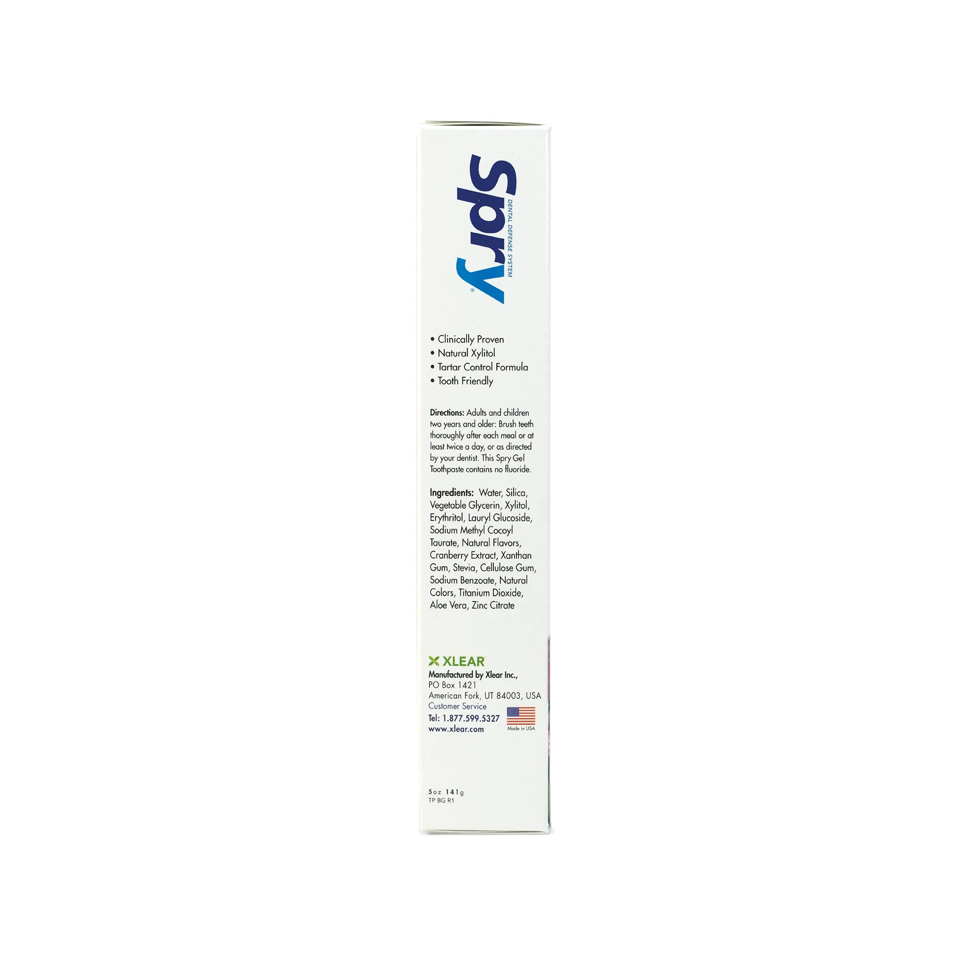 Spry Xylitol Toothpaste for Kids 5oz. Fluoride Free Toothpaste, Teeth Whitening Kids Toothpaste with Xylitol, Natural Breath Freshening, Mouth Moisturizing Ingredients, Bubble Gum (Pack of 1)