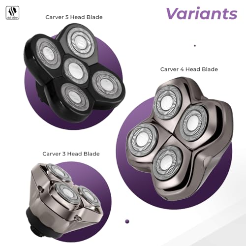 Skull Shaver Carver 5 Head Replacement Blade | Electric shaver replacement heads | For coarse/thick hair |