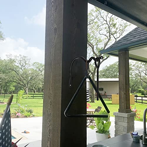 Blacksmith Iron Dinner Bell Hand Made 12β Triangle Dinner Bell Heavy Duty Primitive Hand-Forged Wrought Iron Triangle Dinner Bell Iron Triangle Chime