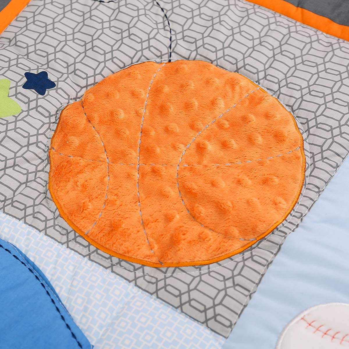 Nursery Crib Quilted Comforter 1 PC Baby Girl Baby Boy Crib Quilt/Comforter Baby Gift Idea (Blue Sports)