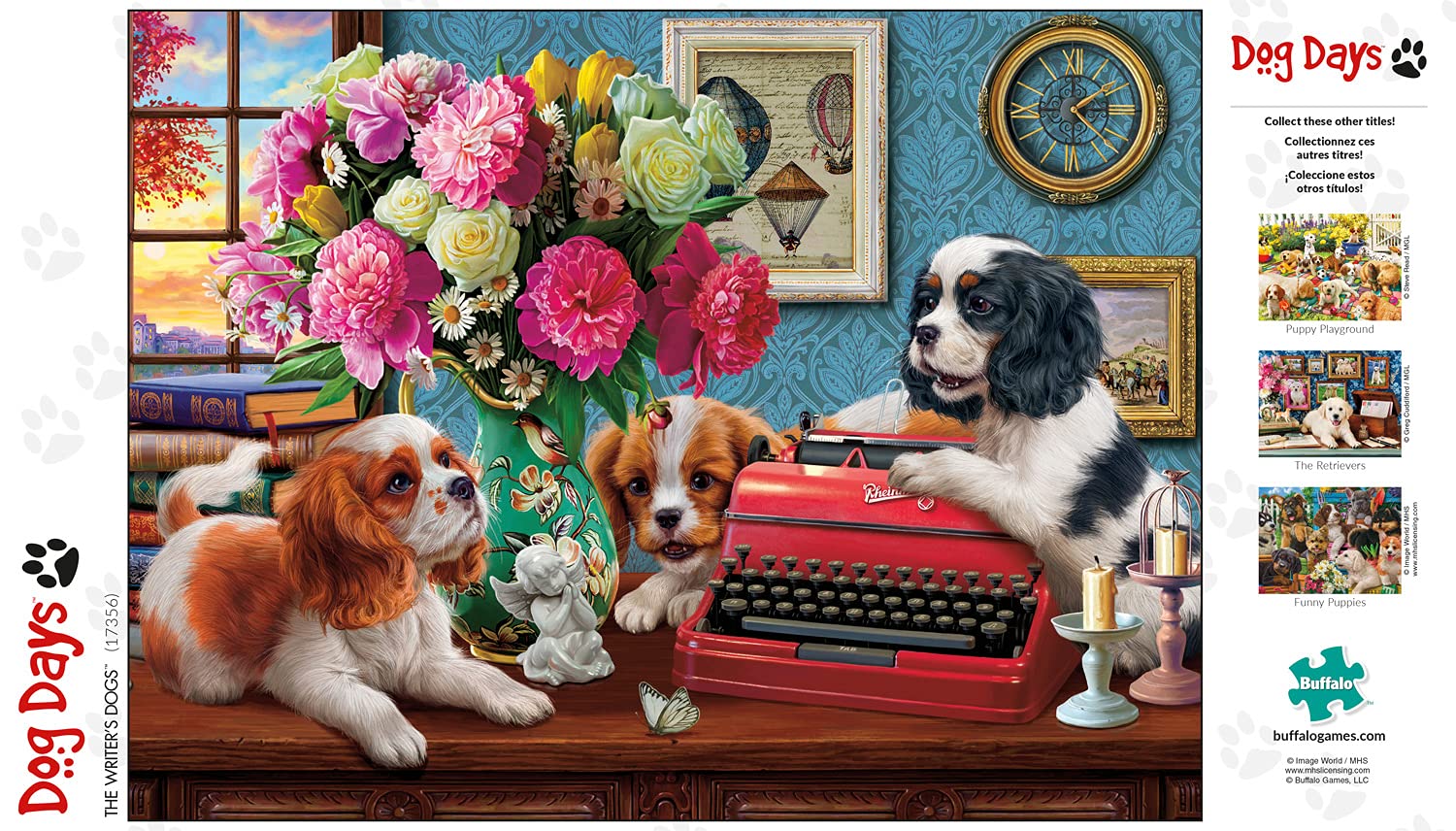 Buffalo Games - Image World - The Writer's Dogs - 750 Piece Jigsaw Puzzle for Adults Challenging Puzzle Perfect for Game Nights - Finished Puzzle Size is 24.00 x 18.00