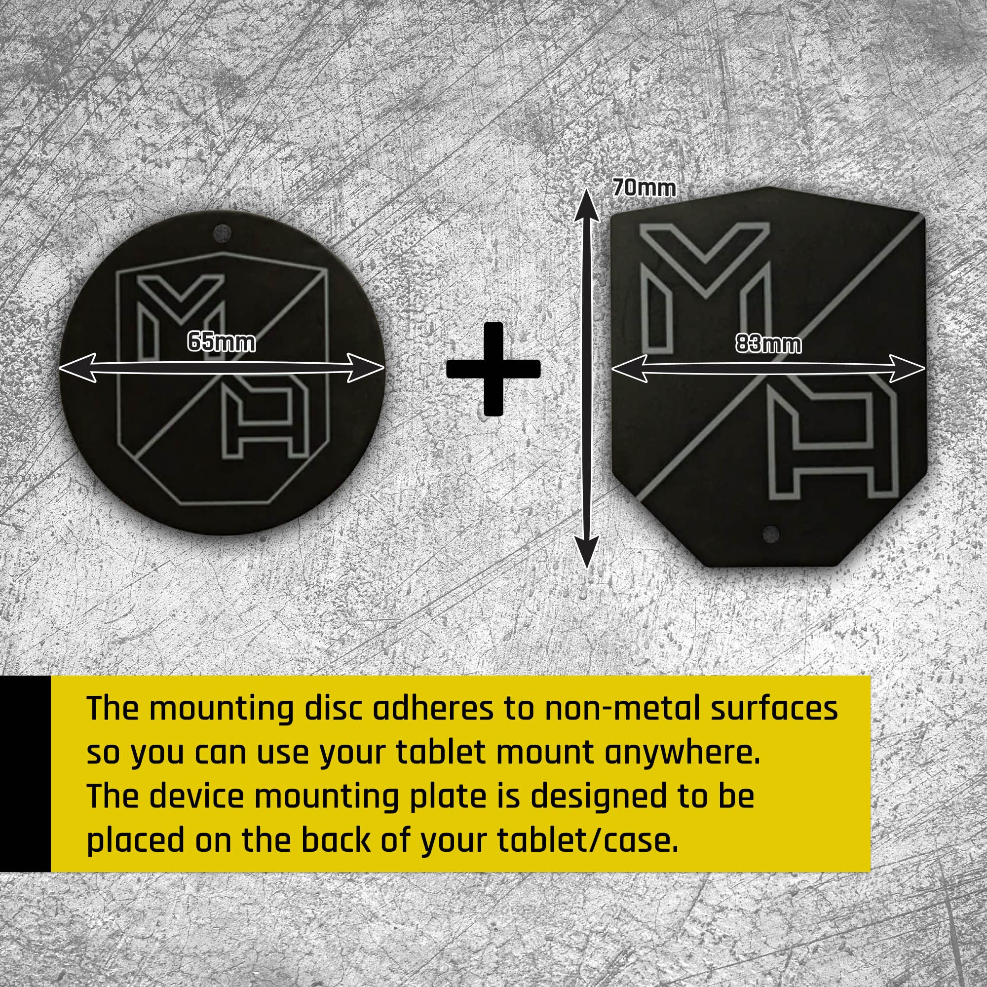 Mob Armor TabNetic Combo Pack - Magnetic Tablet Mounting Solution with Heavy Duty Metal Plate, Adjustable Mounting Disc and Strong 3M VHB Non-Marking Adhesive Magnet Stickers for Car Tablet Mount