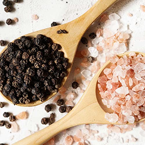 Himalayan Chef Pink Salt & Black Pepper Refillable Glass Grinder, User Friendly, and Easy-to-Use Design - Vegan & Kosher Certified, Idle for Cooking & Seasoning | set of 2