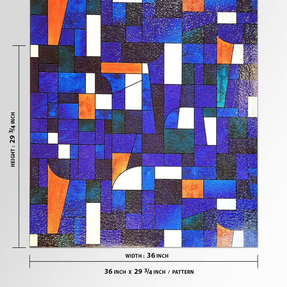 BDF 3ABST Window Film Abstract Stained Glass (36" X 59 1/2" (2 Continuous Patterns))