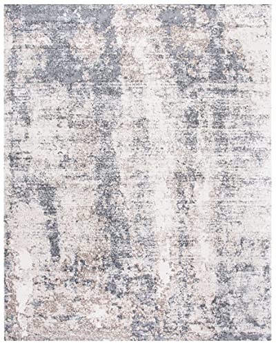 SAFAVIEH Aston Collection 9' x 12' Ivory/Grey ASN713A Modern Abstract Non-Shedding Living Room Bedroom Dining Home Office Area Rug