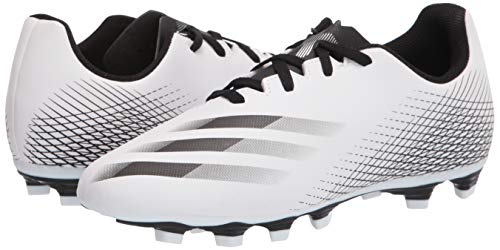 adidas Boy's X GHOSTED.4 Soccer Shoe, White/Black/Silver, 13 Little Kid